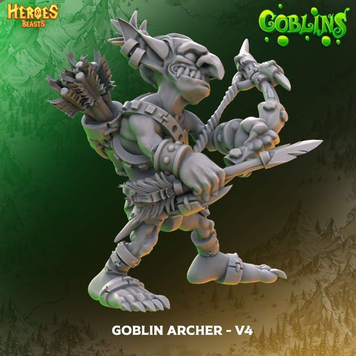 3D Printable goblin archer - v4 by Heroes and Beasts